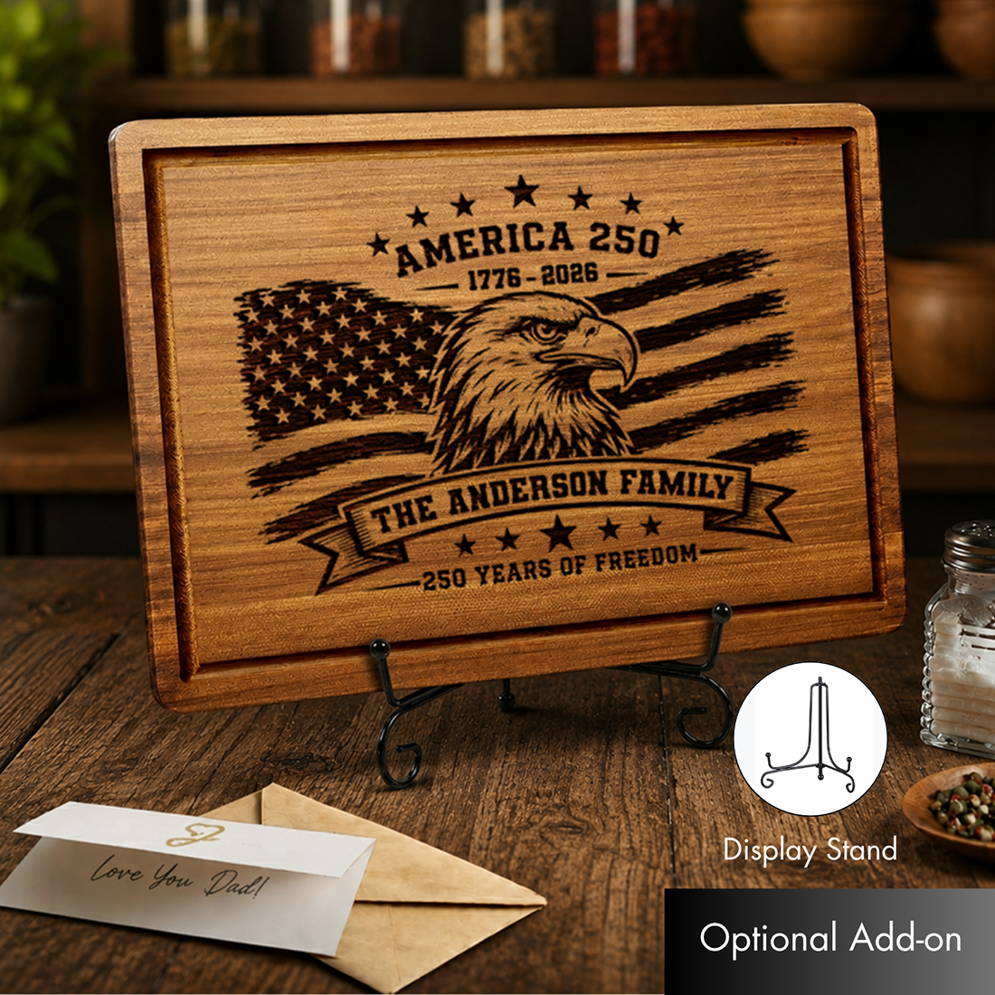 Personalized America 250th Anniversary Cutting Board - Gifts To Engrave